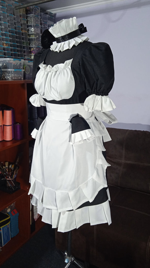 Custom made Maid dress / hand made / maid cosplay / black - white dres ...