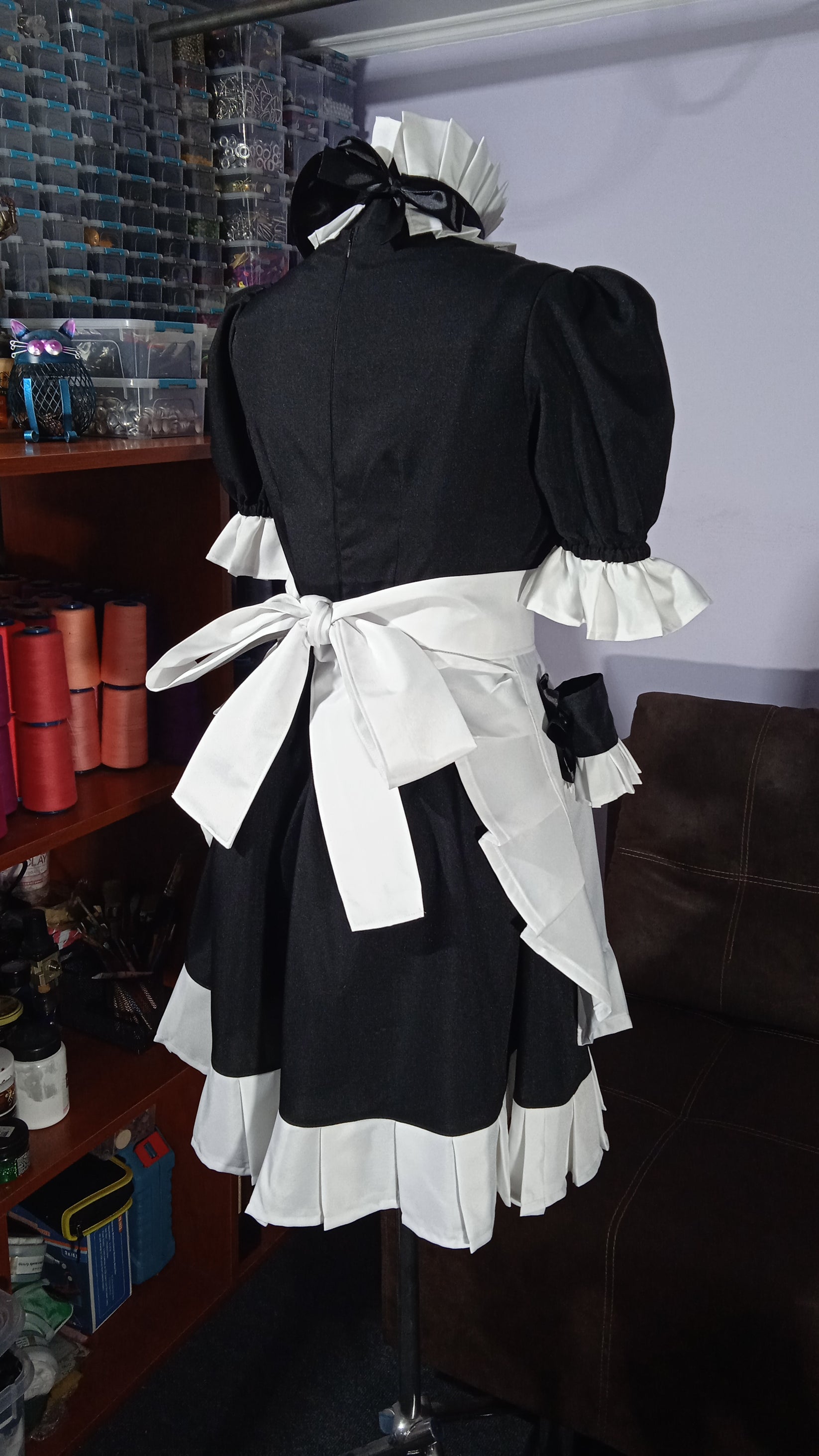 Custom made Maid dress / hand made / maid cosplay / black - white dres ...