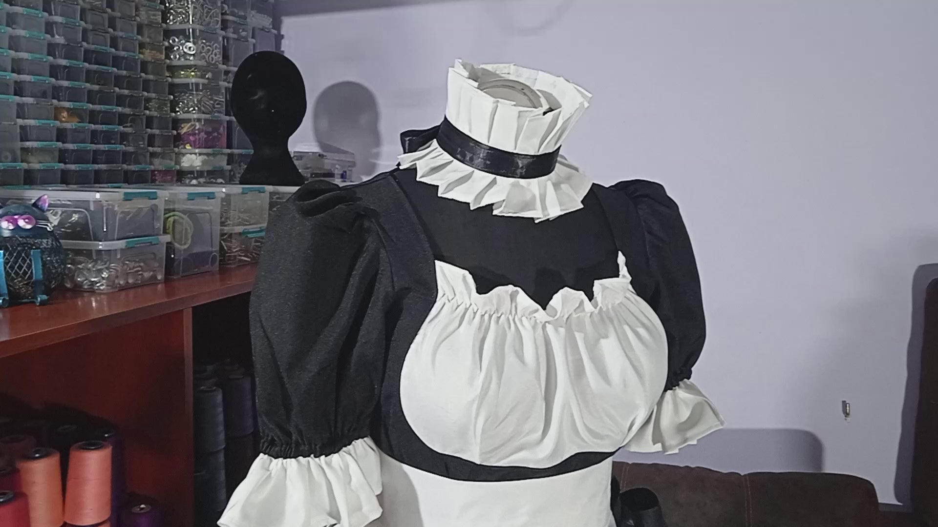 Custom made Maid dress / hand made / maid cosplay / black - white dres ...
